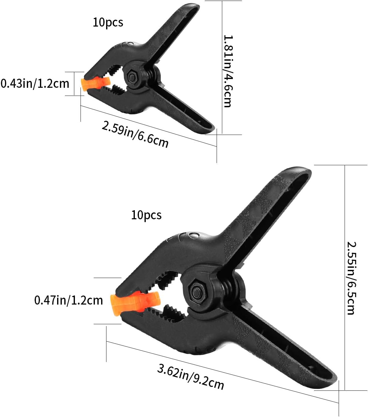 10 Pcs 2 Inch Nylon Spring Clamps, 10 Pcs 3 Inch Heavy Duty Spring Grip ...