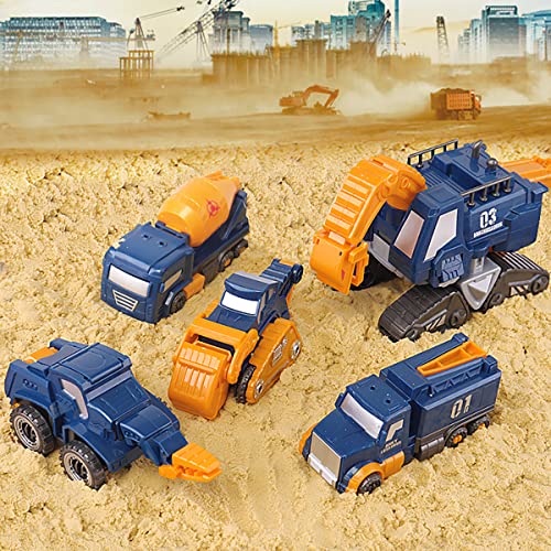 Dinosaur Construction Trucks Vehicle Toy Rescue Bot Magnetic Set, Transform to Big Robot 5-in-1 ...