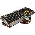 Amazon.com: ANZERWIN Wired Gaming Keyboard and Mouse Combo,Orange ...