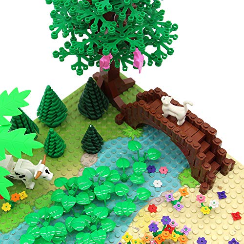 Feleph Natural Garden Building Bricks Set with Classic Baseplate City ...