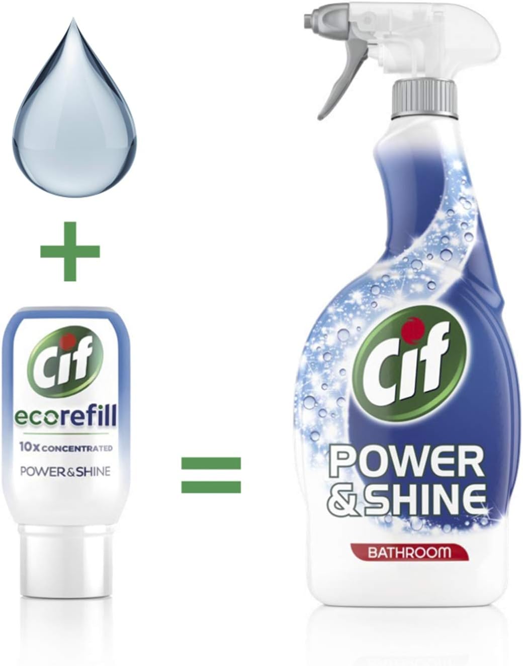Cif Power & Shine Bathroom Cleaning Spray Refill (Pack of 4 x 700ml Eco ...