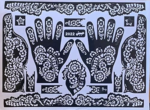 5 A3 Sheets Self Adhesive Decal Stencils For Henna Temporary Tattoo ...