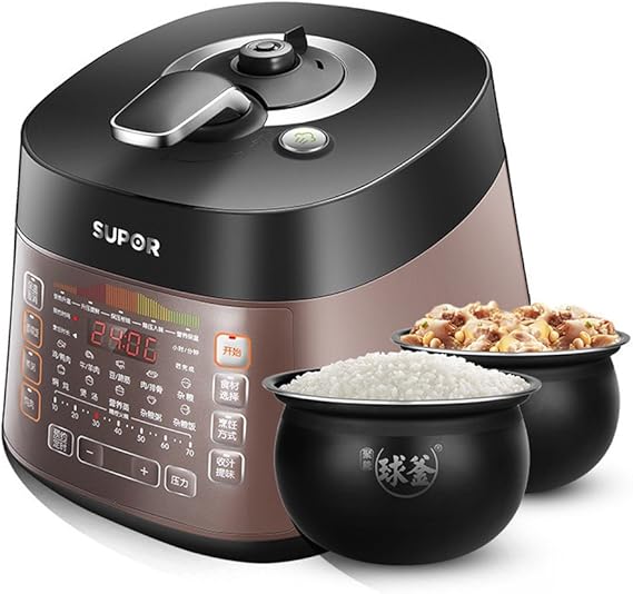 SUPOR 1000W 5L Multi-Function Rice Cooker Two Inner Pot CYSB50FCW20QT-100 苏泊尔电压力锅 电饭煲: Amazon.co ...