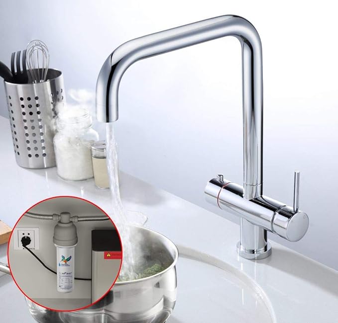 3 in 1 Instant Hot Cold Kitchen Mixer Boiling Instant Tap with Boiler ...