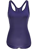 SYROKAN Femme Maillot de Bain Sport Natation 1 Pièce Empiècement ...