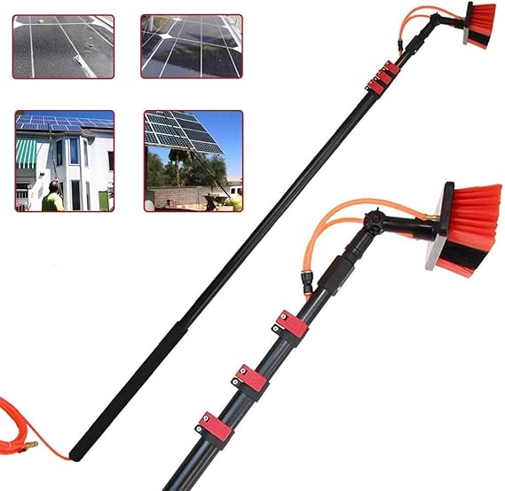 Amazon.com: 10m Telescopic Solar Panel Cleaning Brushes Rod,Cleaner ...