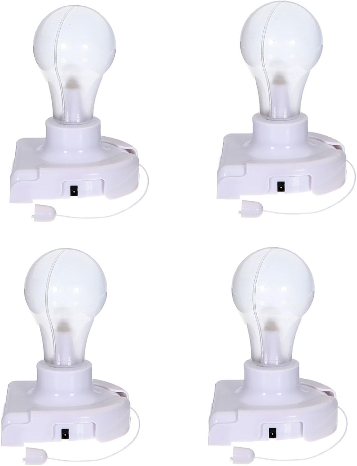 4 X Stick Up Bulb, Cordless Battery Operated Night Light Portable Bulbs ...
