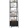 Amazon.com: Furologee 5-Tier Ladder Shelf with 2 Drawers,Narrow ...