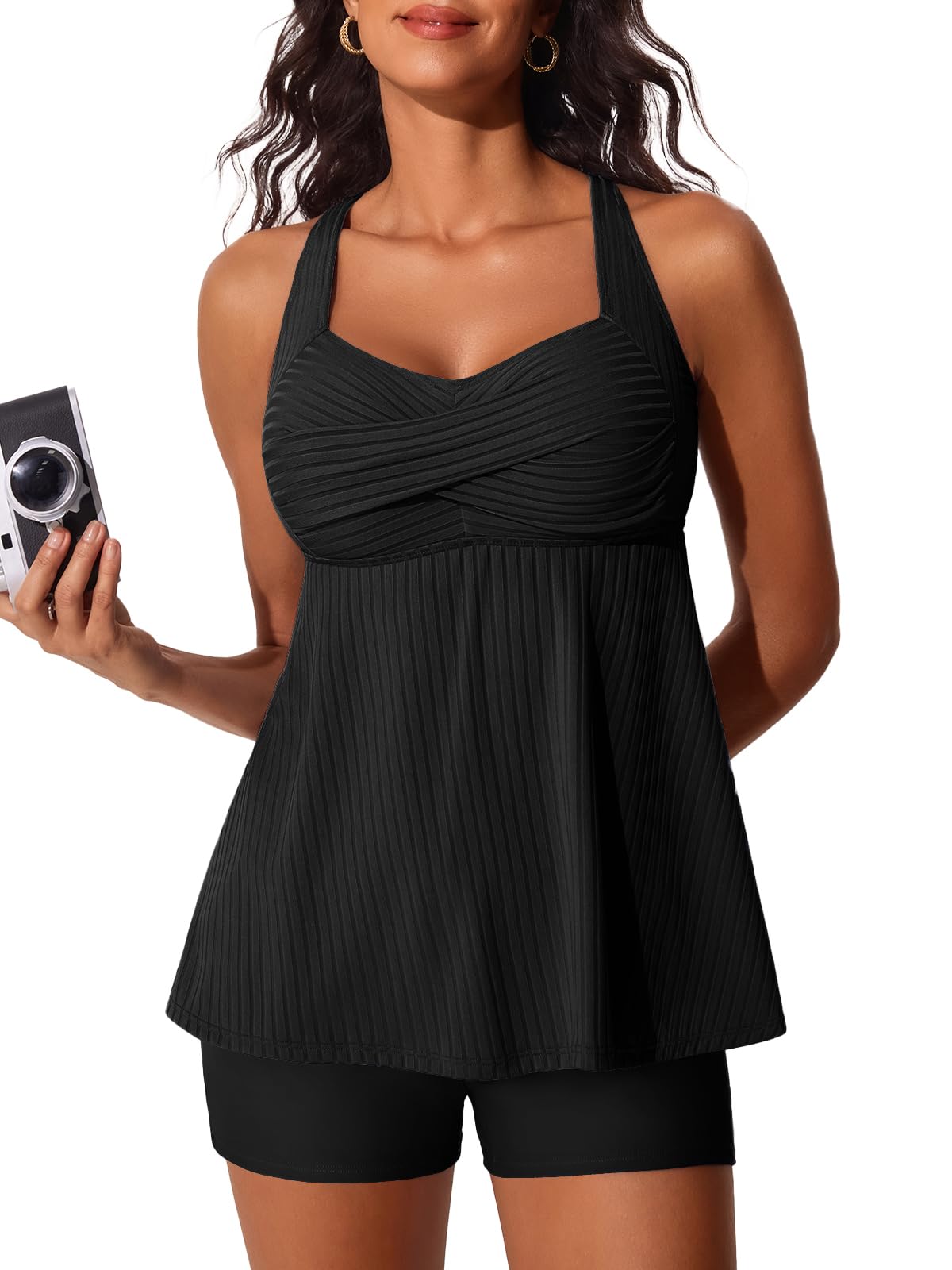 MiYang Tankini Swimsuits for Women 2025 Tummy Control Modest Flowy Two ...