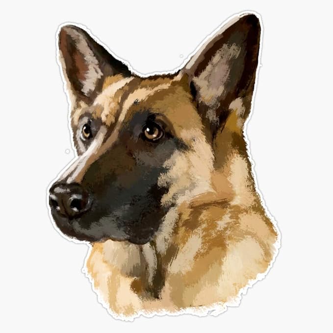 Amazon.com: EMC Graphics German Shepherd Dog Vinyl Waterproof Sticker ...