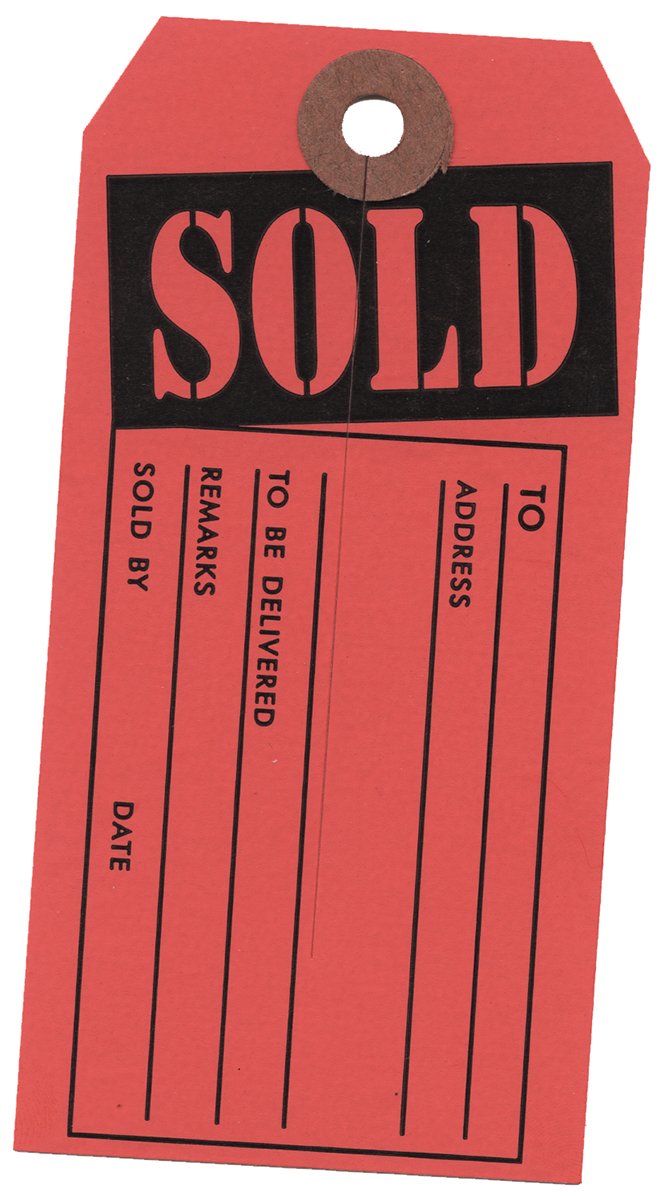 Amazon.com : Red/Black Sold Tags - Box of 1, 000 (4.75" x 2.5 ...