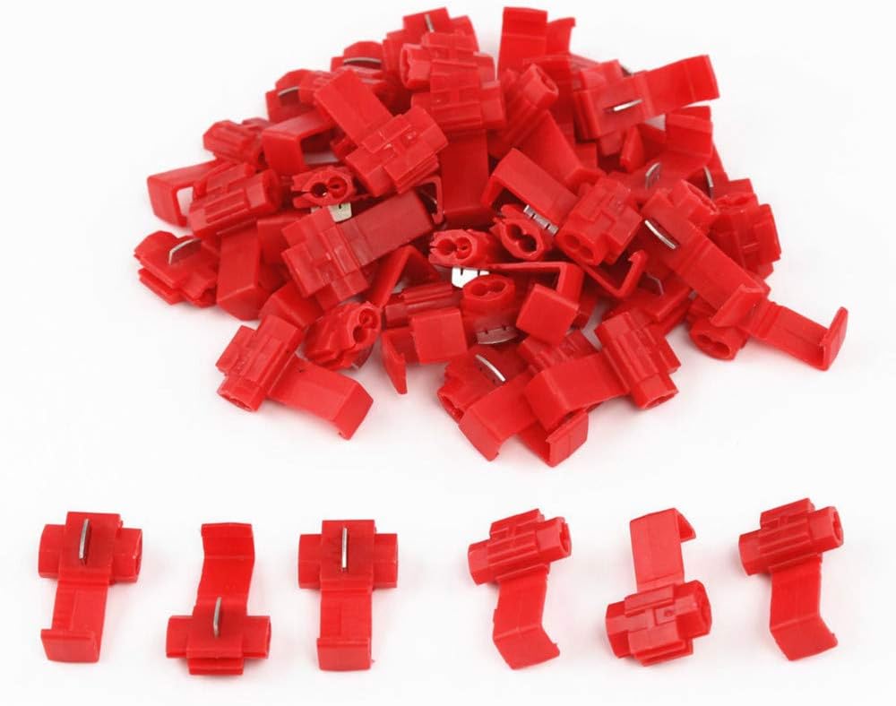 Amazon.com: 100Pcs Quick Splice Lock Wire Terminals Crimp Electrical ...