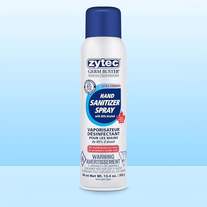 zytec Germ Buster Sanitizer Spray Extra Strength 80-Percent, 352 Gram ...