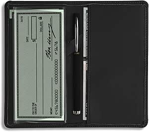 Amazon.com: Leather Checkbook Cover for Men and Women, RFID Blocking ...