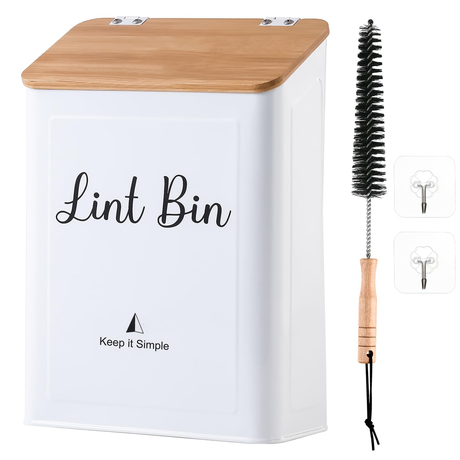 SUBEKYU Metal Magnetic Lint Bin for Laundry Room, Wall Mounted Lint Box ...