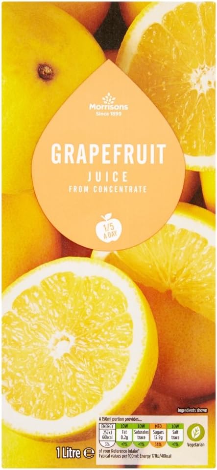 Morrisons Grapefruit Juice from Concentrate, 1L: Amazon.co.uk: Prime Pantry