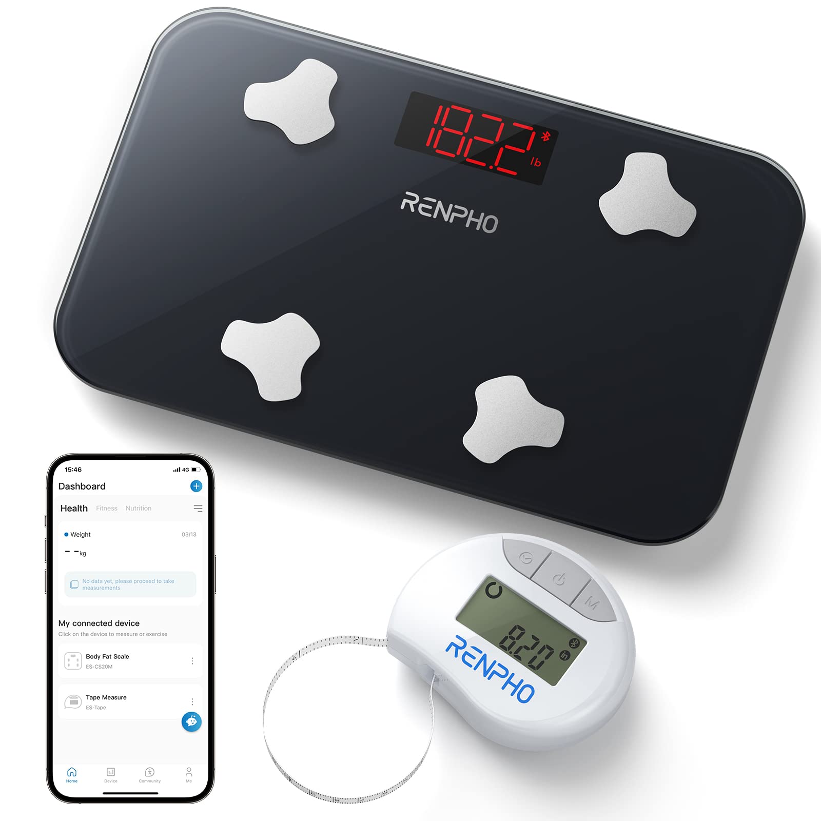 Mua RENPHO Portable Scale Smart Tape Measure, Travel Scale for Body ...