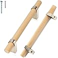 foxwake Wood and Silver Cabinet Handles Pull 10Pcs Adjustable Double ...