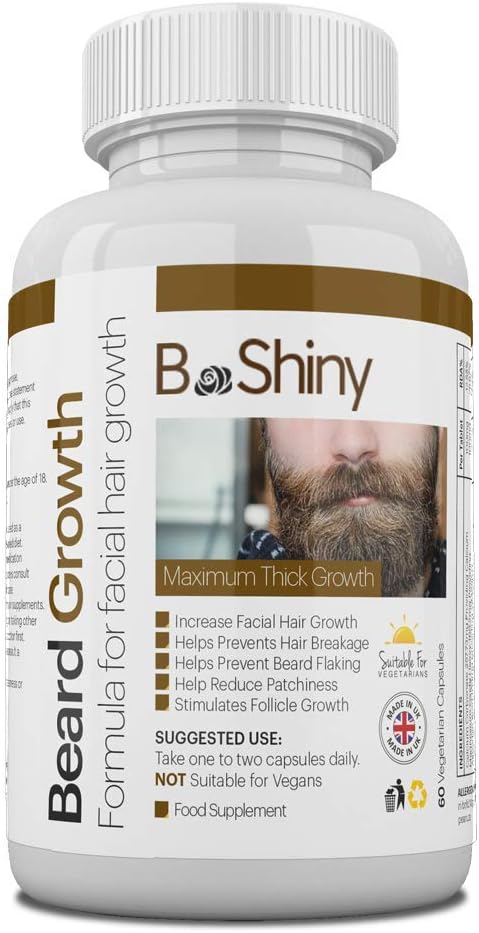 Beard Growth Supplement With Natural And Essential Beard Vitamins and ...