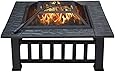 Yaheetech Large 3 in 1 Outdoor Fire Pit Square Stove Brazier Garden ...