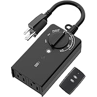 Fosmon Outdoor Timer Outlet Waterproof, Outdoor Pool Pump Timer ...