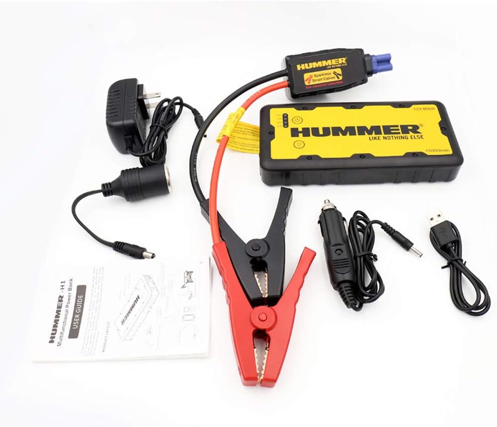 Hummer H1 Mini Jumpstarter/Charger 15.000mAh + LED Light, Yellow/Black ...