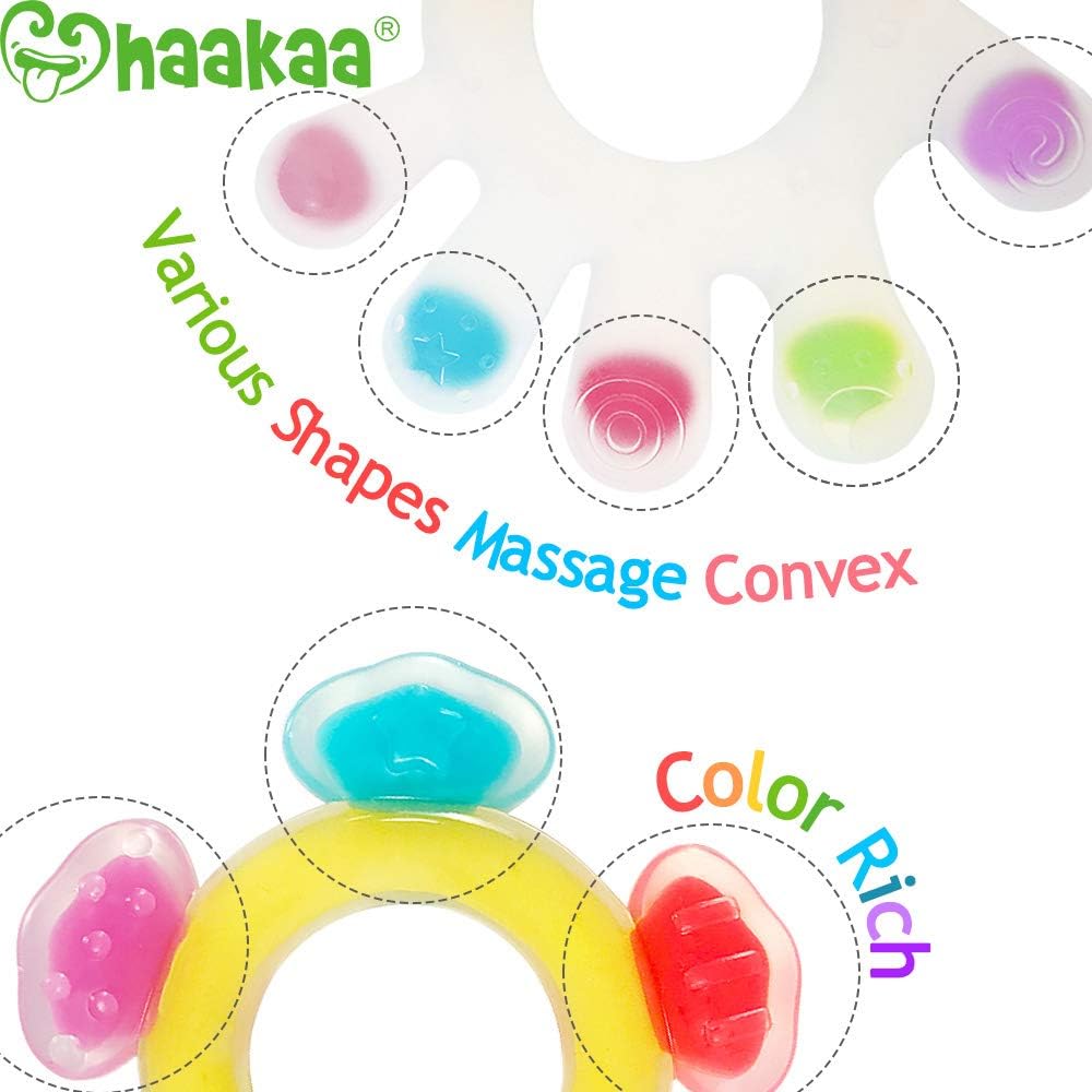 Haakaa Silicone Teethers 2 Pack BPA Free Relieve Sore Gums(Ferris Wheel ...