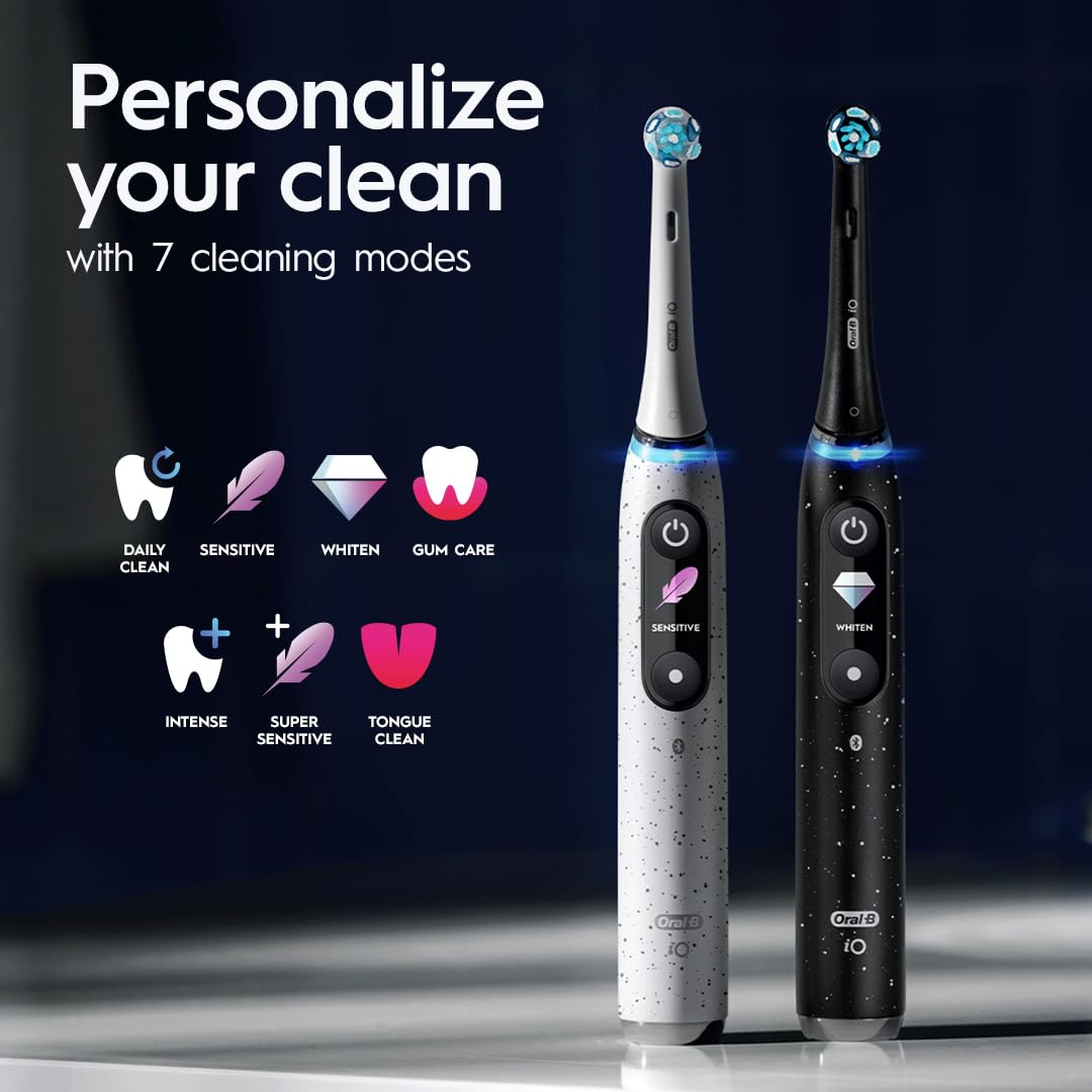 Oral-B iO Series 10 Rechargeable Electric Toothbrush, Cosmic Black with 4 Brush Heads, Travel ...
