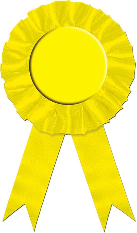 Amazon.com: Award Ribbon (yellow) Party Accessory (1 count) (1/Pkg ...