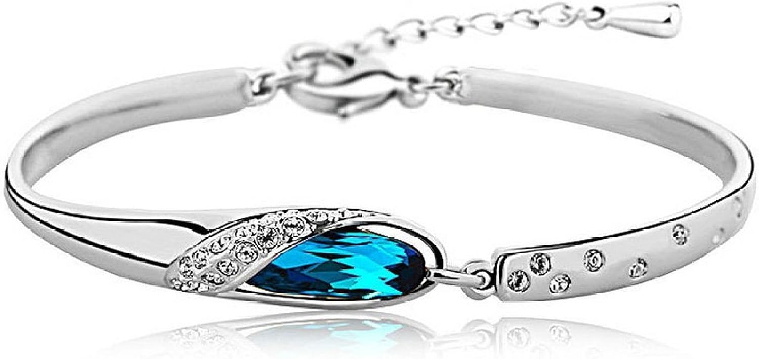 Buy Cyan charming blue color crystal bracelet for women Online at Low ...