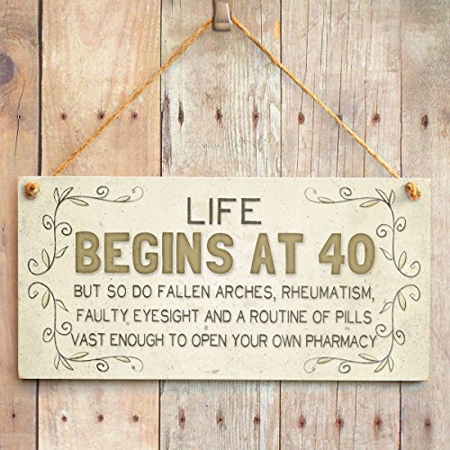 Meijiafei Life Begins at 40 but so do. - Funny 40th Birthday Decor Sign ...