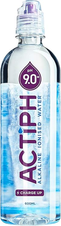 ACTIPH Water, Alkaline Ionised Water, pH9 or Higher, 600ml (Pack of 6 ...