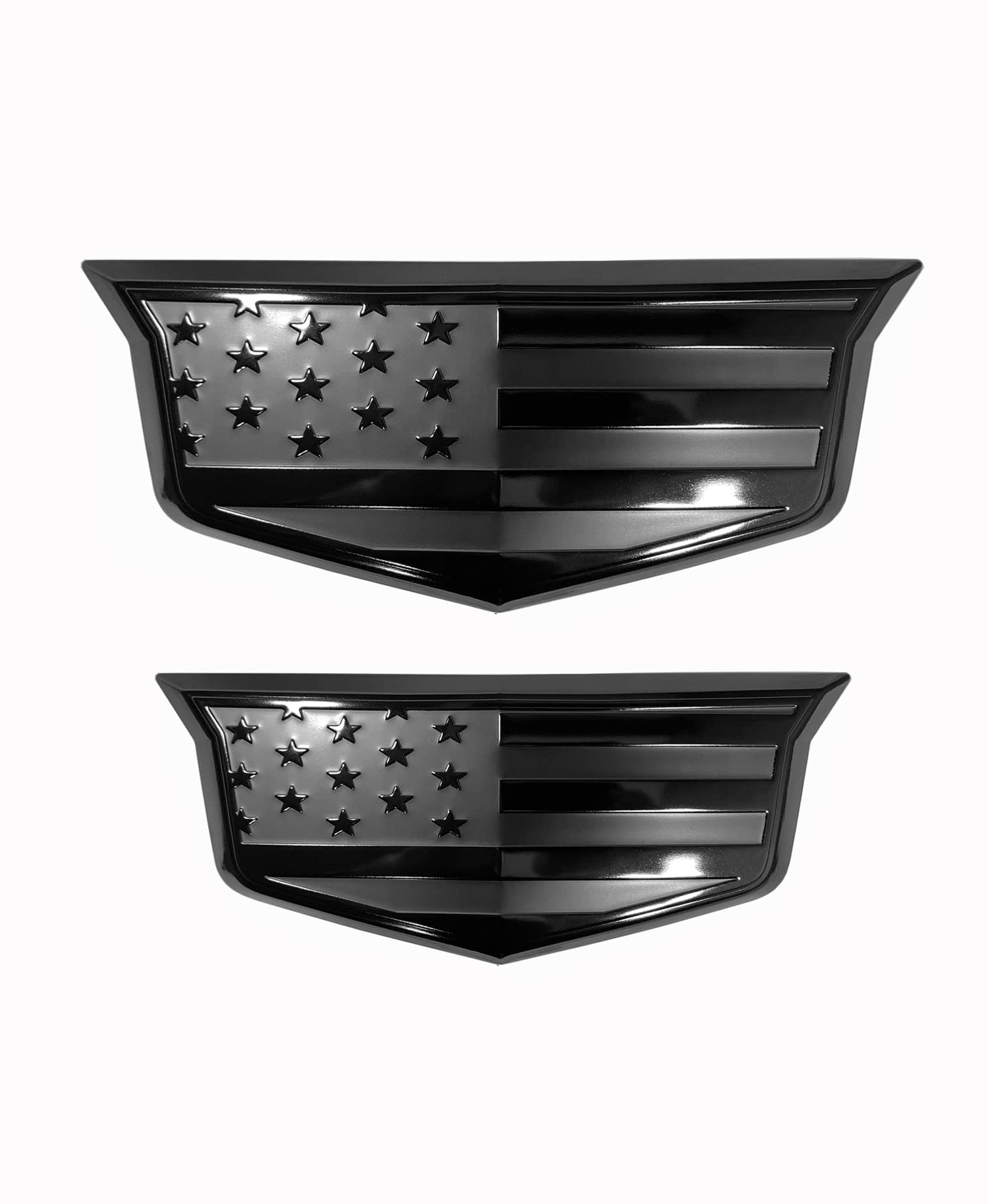 American Black Flag Aluminum Overlay Grill Front Taigate Emblems Set ...