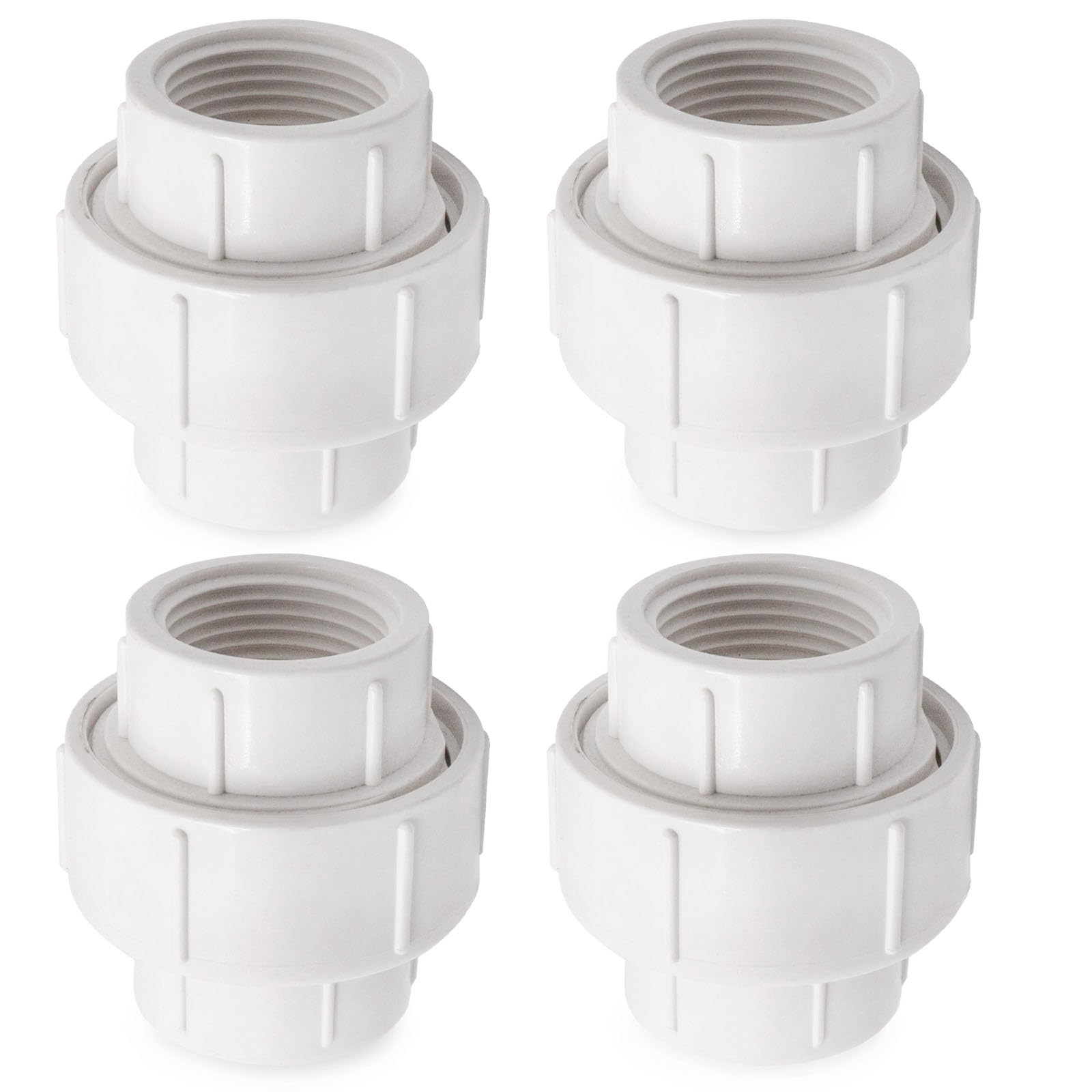 BENLIUDH 1 inch PVC Pipe Union Fittings, PVC Connectors Female Thread ...