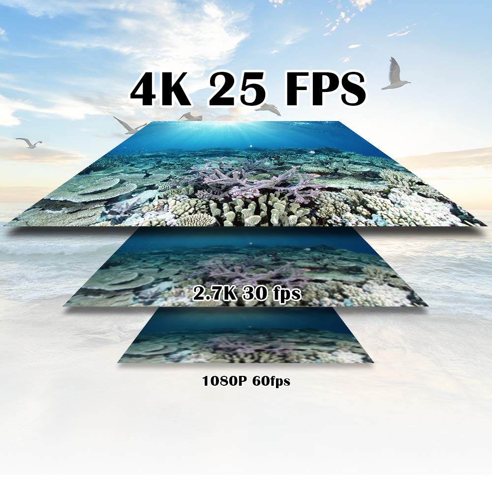 DBPOWER 4K Action Camera 12MP Ultra HD Waterproof Sports Cam with Built ...