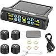 Amazon.com: Tire Pressure Monitoring System Wireless Solar Power and USB Charger Monitor ...