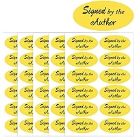 Amazon.com : Signed by The Author Stickers, 1''×2'' Oval Bright Gold ...
