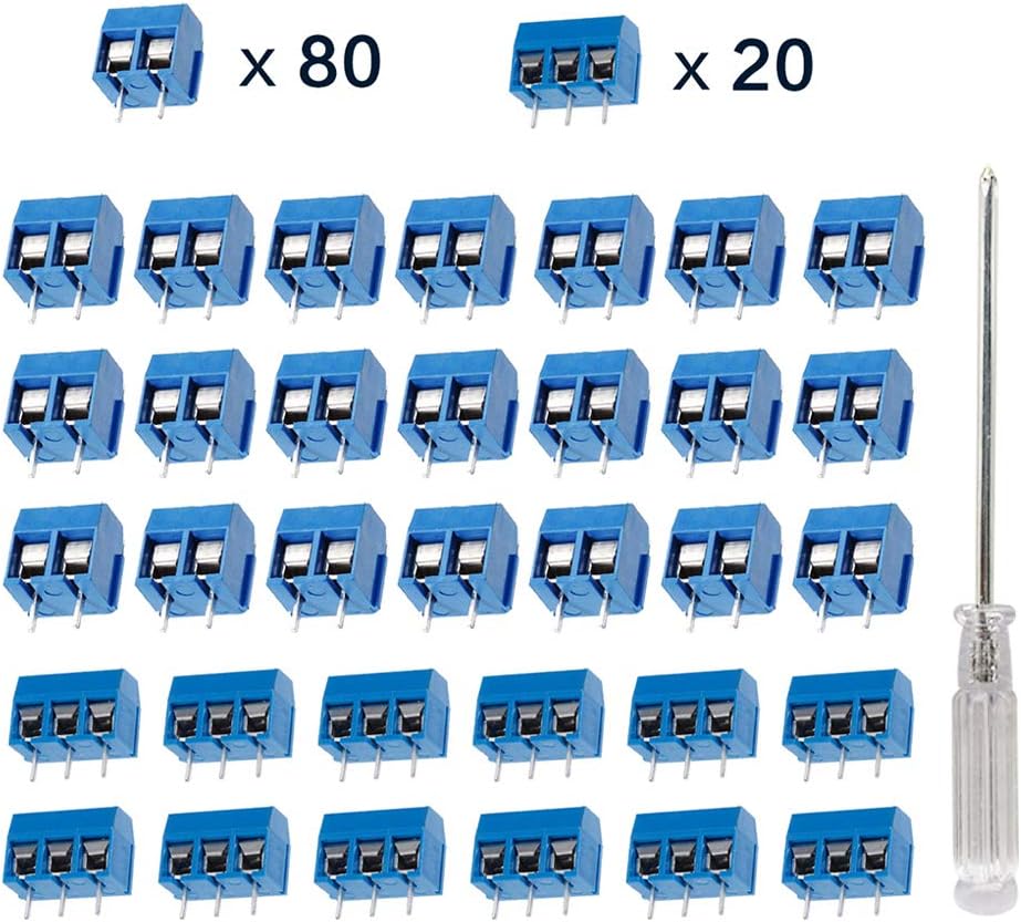 YIXISI 100pcs Universal PCB Board Kit, 5mm Pitch 2 Pin & 3 Pin PCB ...