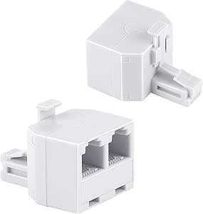 Amazon.com: Uvital RJ11 Duplex Wall Jack Adapter Dual Phone Line ...