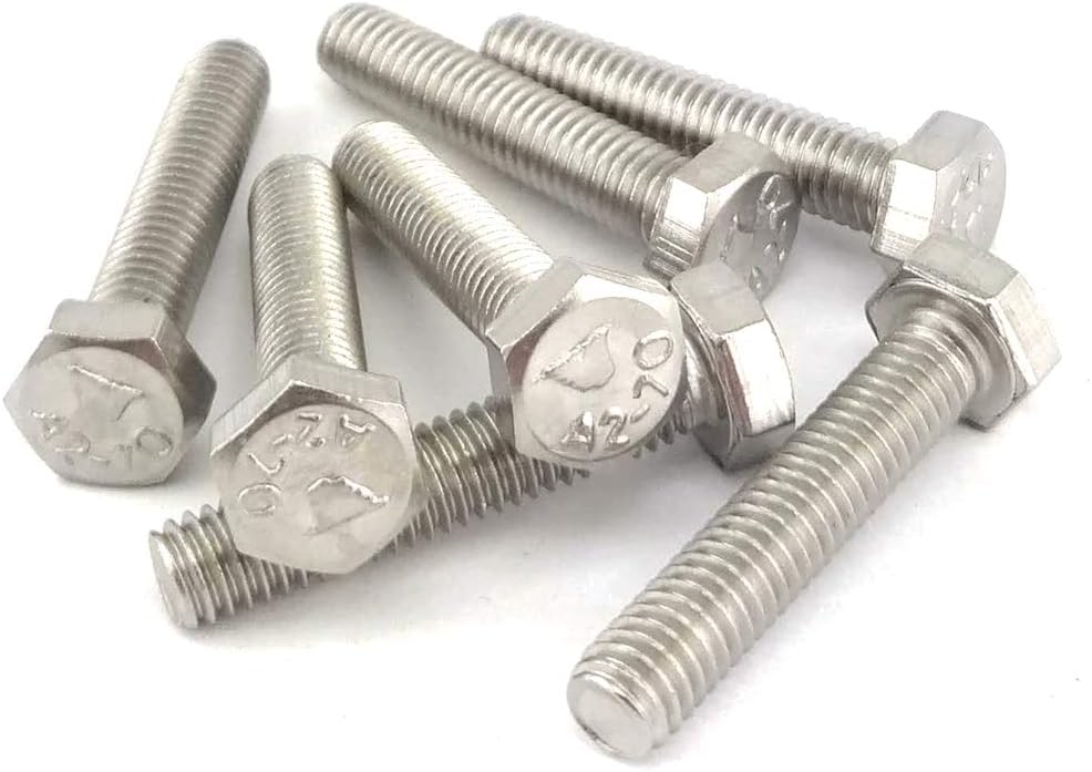 Tornillo de Cabeza Hexagonal Rosca Completa Acero Inoxidable DIN 933 (M6x30) x10 : Amazon.es ...