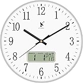 Amazon.com: SHARP Atomic Analog Wall Clock - 12" Silver Brushed Finish Sets Automatically ...