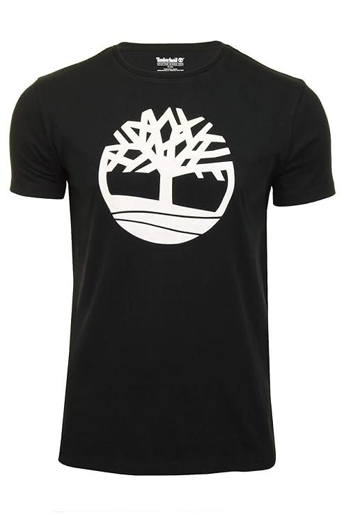 Timberland Mens T-Shirt with 'Linear Logo' - Short Sleeves: Amazon.co ...