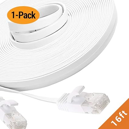 50 Feet 15 Meter EXTNGO Retractable Ethernet Cable CAT6 Flat Internet Cord