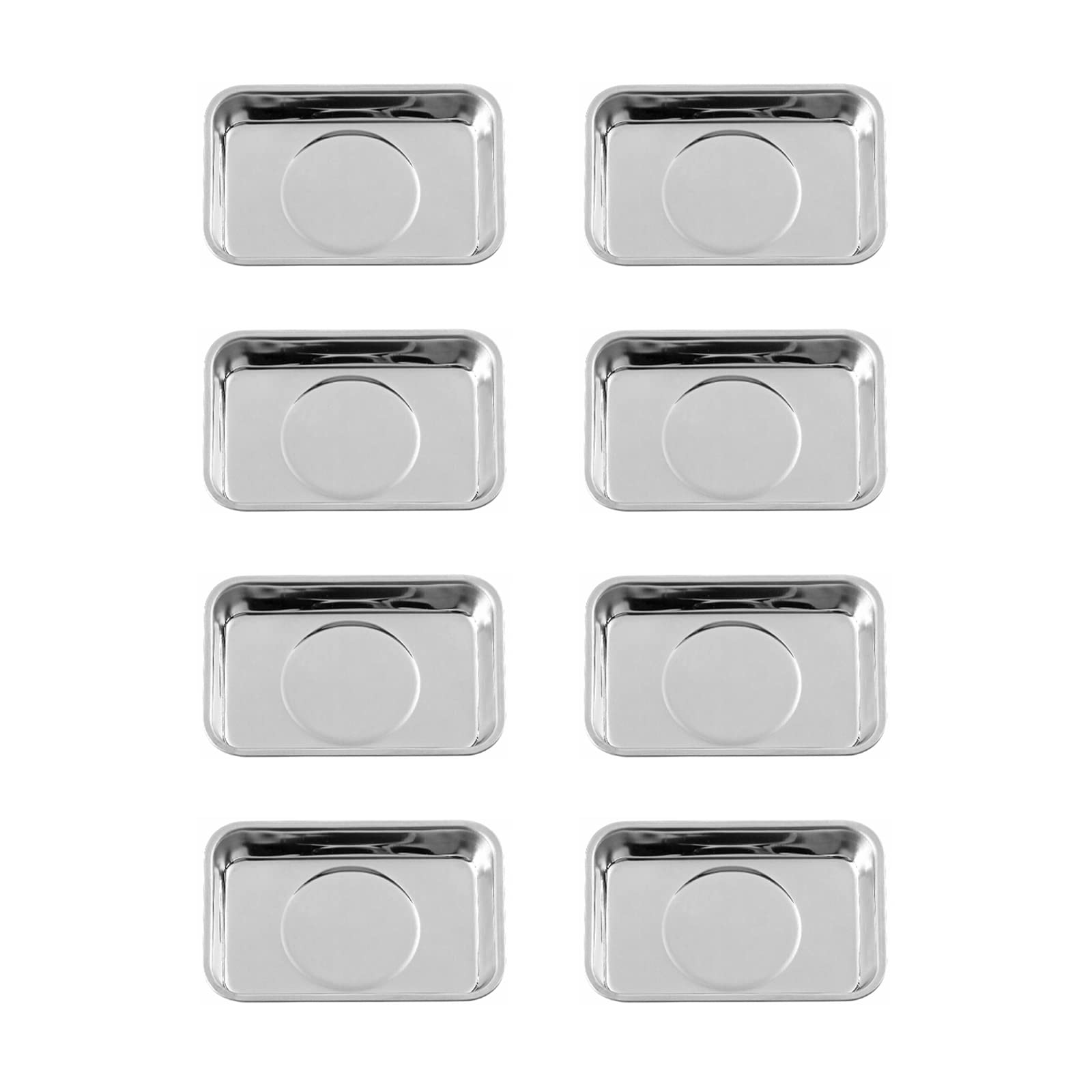 Rechabite 8 Pieces Rectangle Magnetic Trays Set Stainless Steel Magnet ...