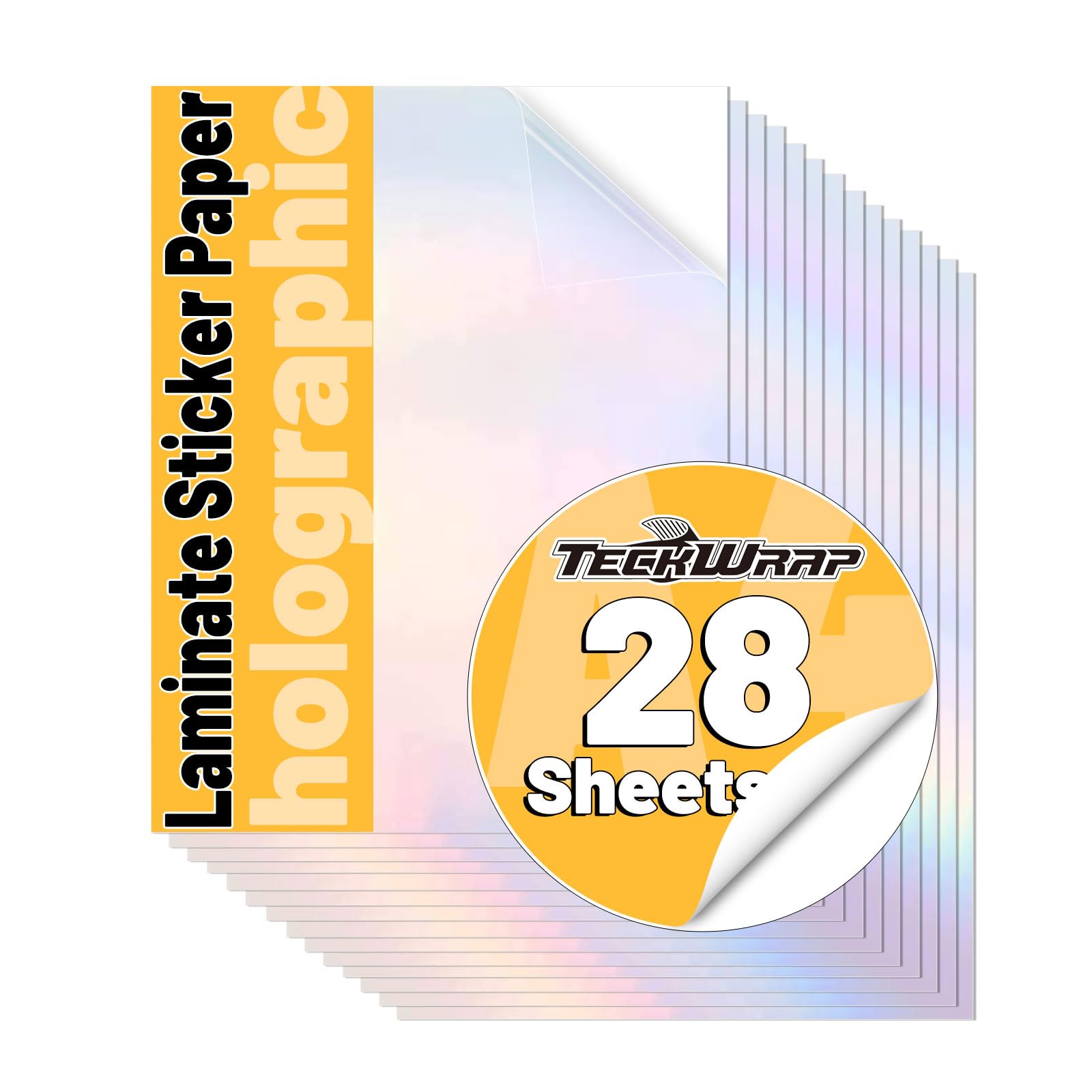 TECKWRAP Holographic Sticker Paper, Holographic Vinyl Laminate Film ...