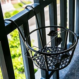 Tosnail 3 Pack 8" Metal Railing Planter Holder, Rail Hanging Flower ...