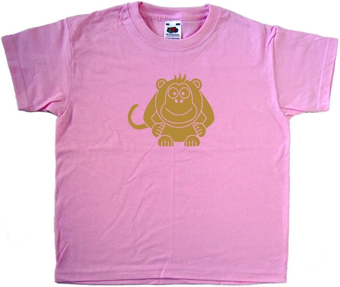 Amazon.com: TeeTreeDesigns Monkey Pink Kids T-Shirt: Clothing