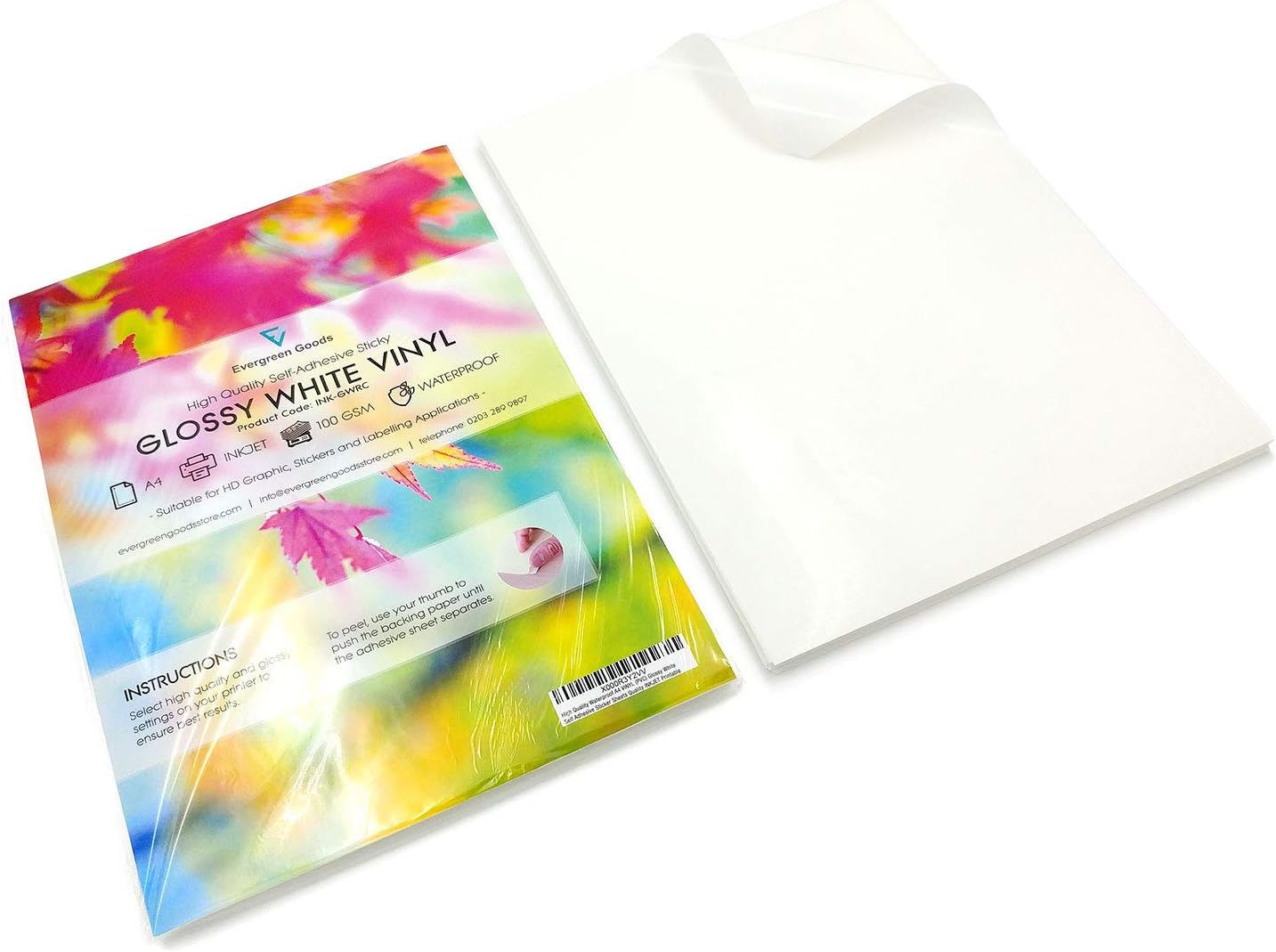 10 Sheets A4 Self Adhesive Glossy White Vinyl (PVC) Waterproof Sticker ...