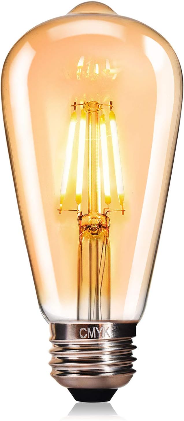 Vintage Edison LED Light Bulb, CMYK LED Edison Screw Bulb 4W (40W ...