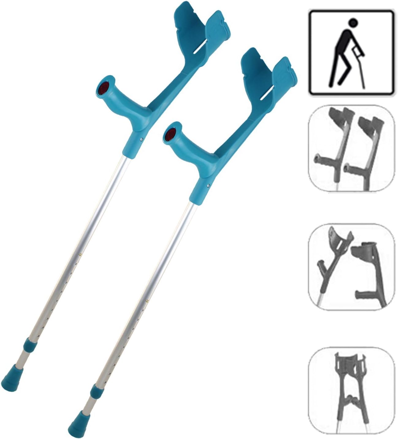 REBOTEC SOFT-GRIP made in Germany Paar Gehhilfen Unterarm-Gehstützen ...